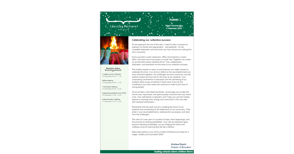 231204 04 December Learning Partners Bulletin