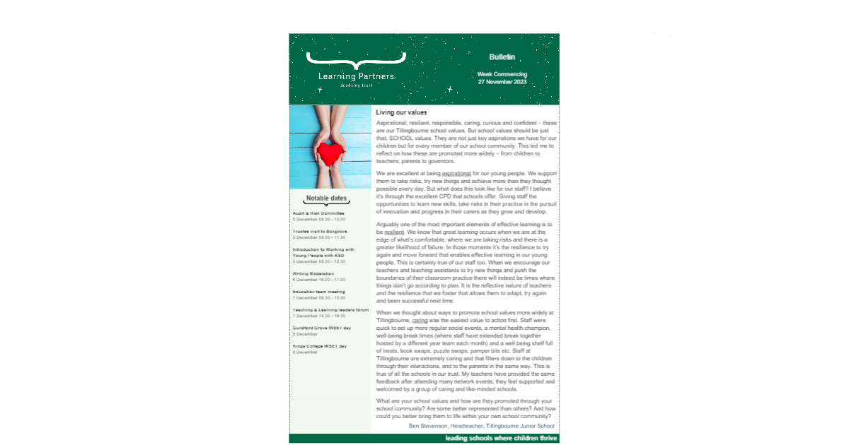 231127 27 November Learning Partners Bulletin
